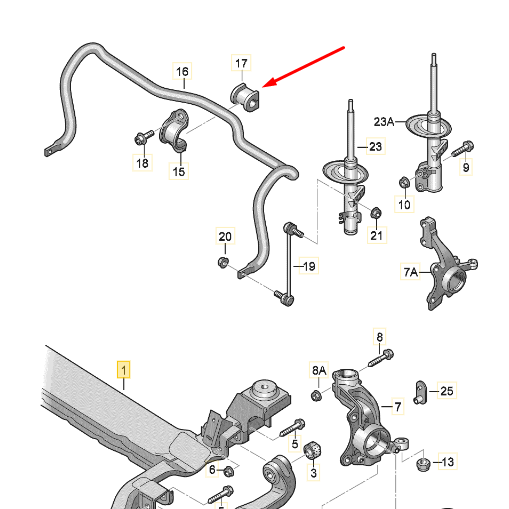 Stabilisator foring 22mm T5/T6 FEBI - Bildelhandel bildeler for rimelig ...